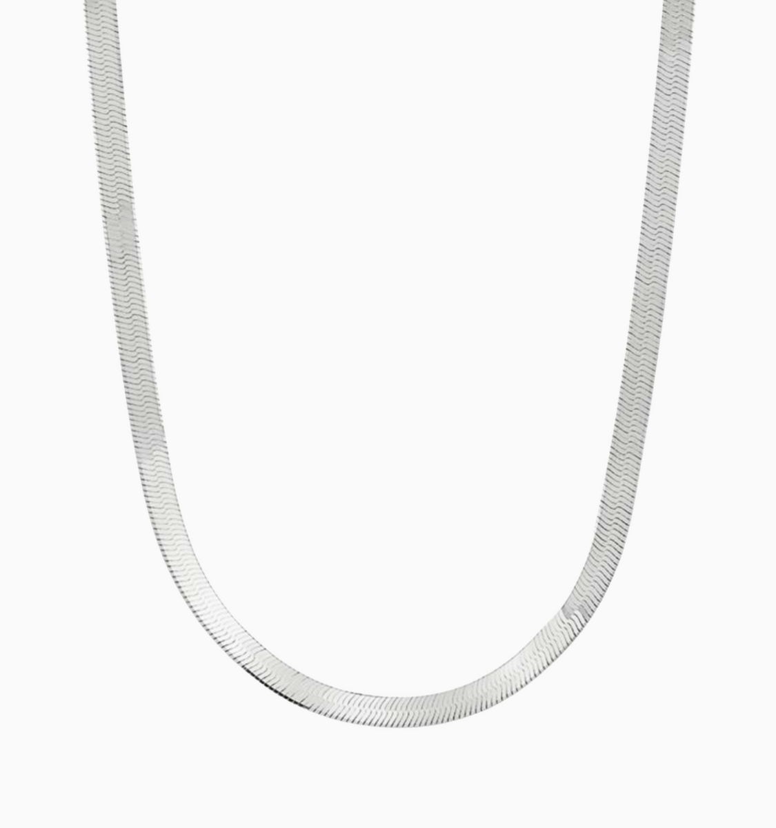 Silver Herringbone Chain Necklace – Rellery