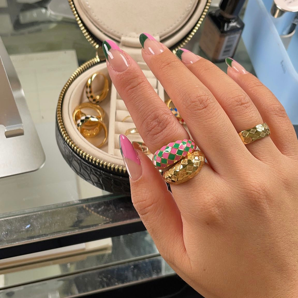 Green Checkered Ring, Checker Jewelry – Rellery