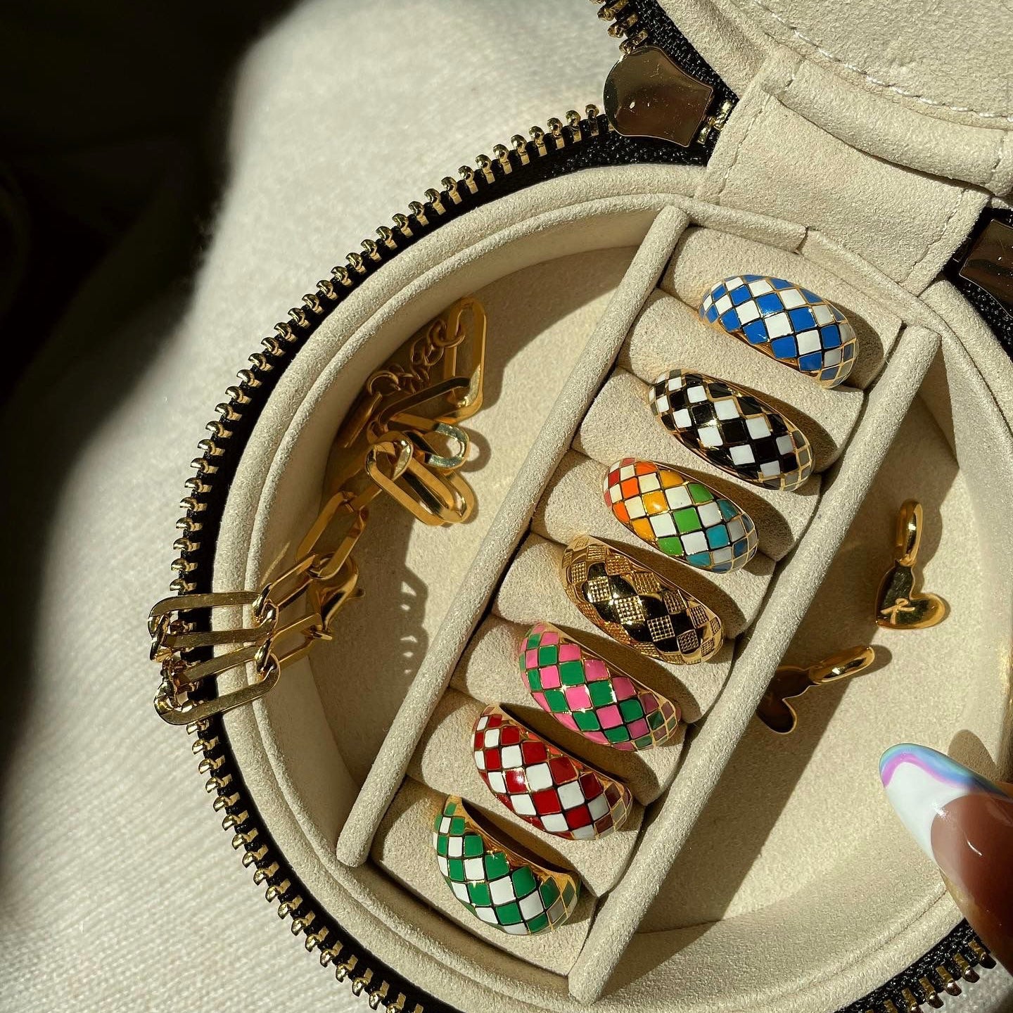 Rainbow Checkered Ring, Rainbow Ring – Rellery