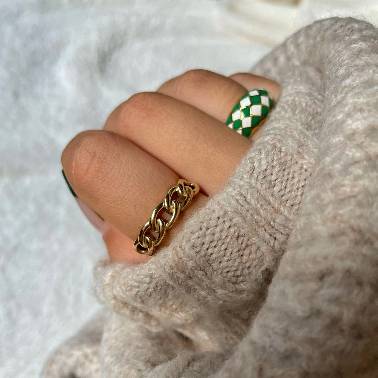 Green Checkered Ring, Checker Jewelry – Rellery