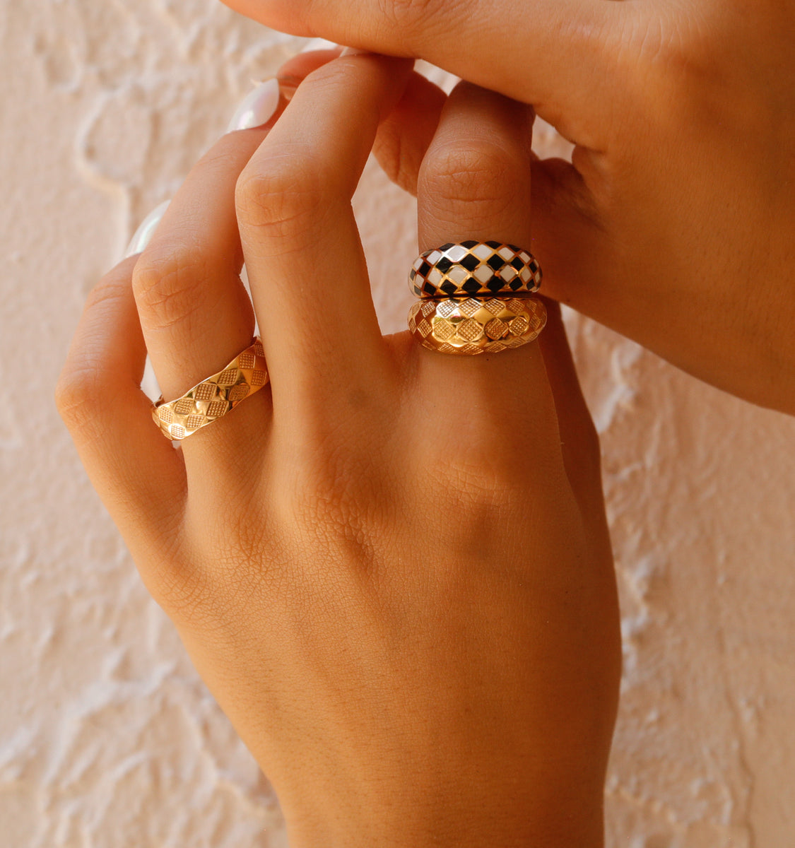 Dome Rings, Checker Rings, Gold Dome Rings – Rellery