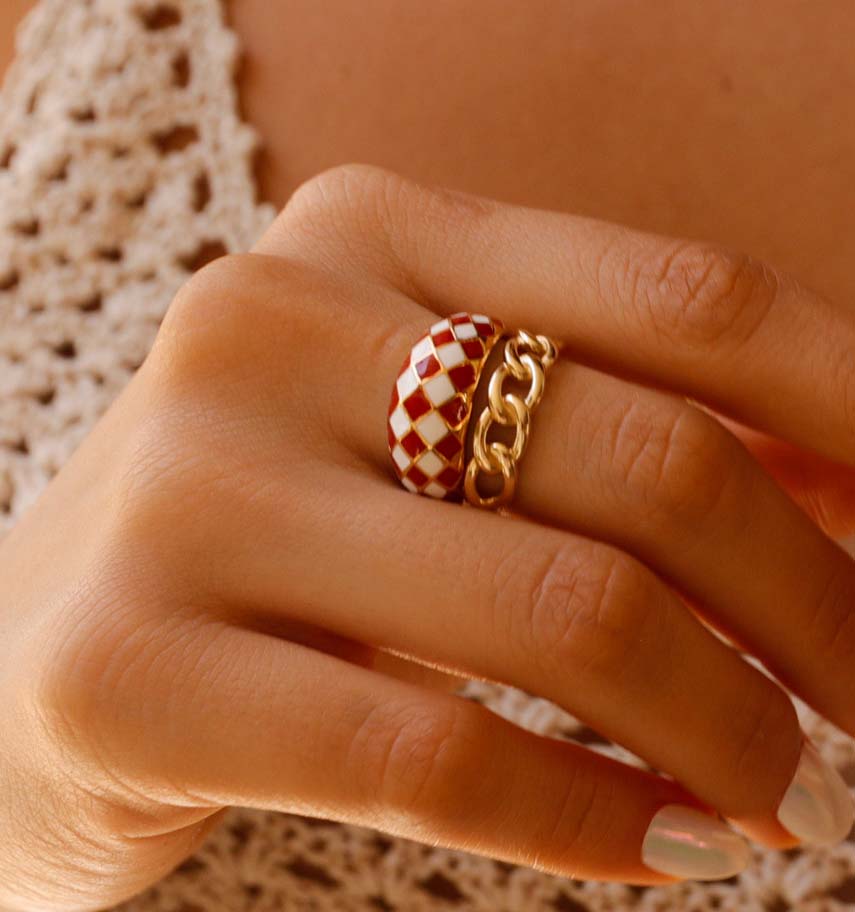 Red Checkered Ring, Checker Jewelry – Rellery