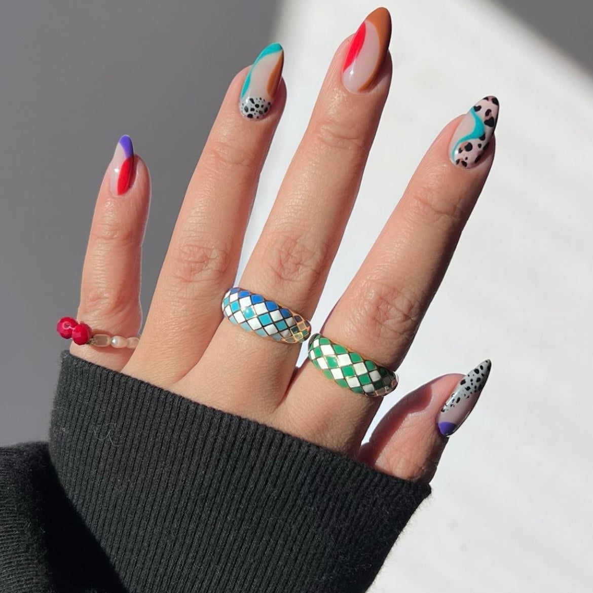 Rainbow Checkered Ring, Rainbow Ring – Rellery