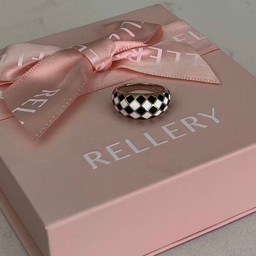 Dome Ring, Checker Ring, Gold Dome Ring – Rellery