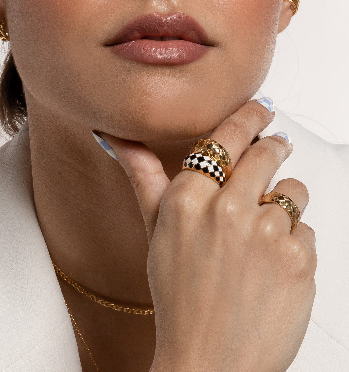 Dome Ring, Checker Ring, Gold Dome Ring – Rellery