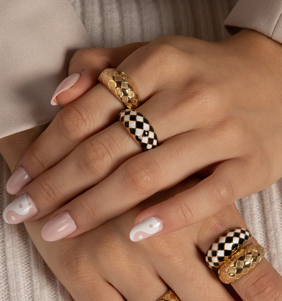 Dome Rings, Checker Rings, Gold Dome Rings – Rellery