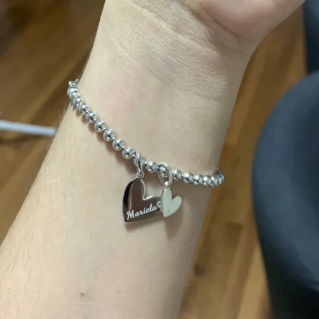 Gold Name Bracelet With Hearts – Rellery